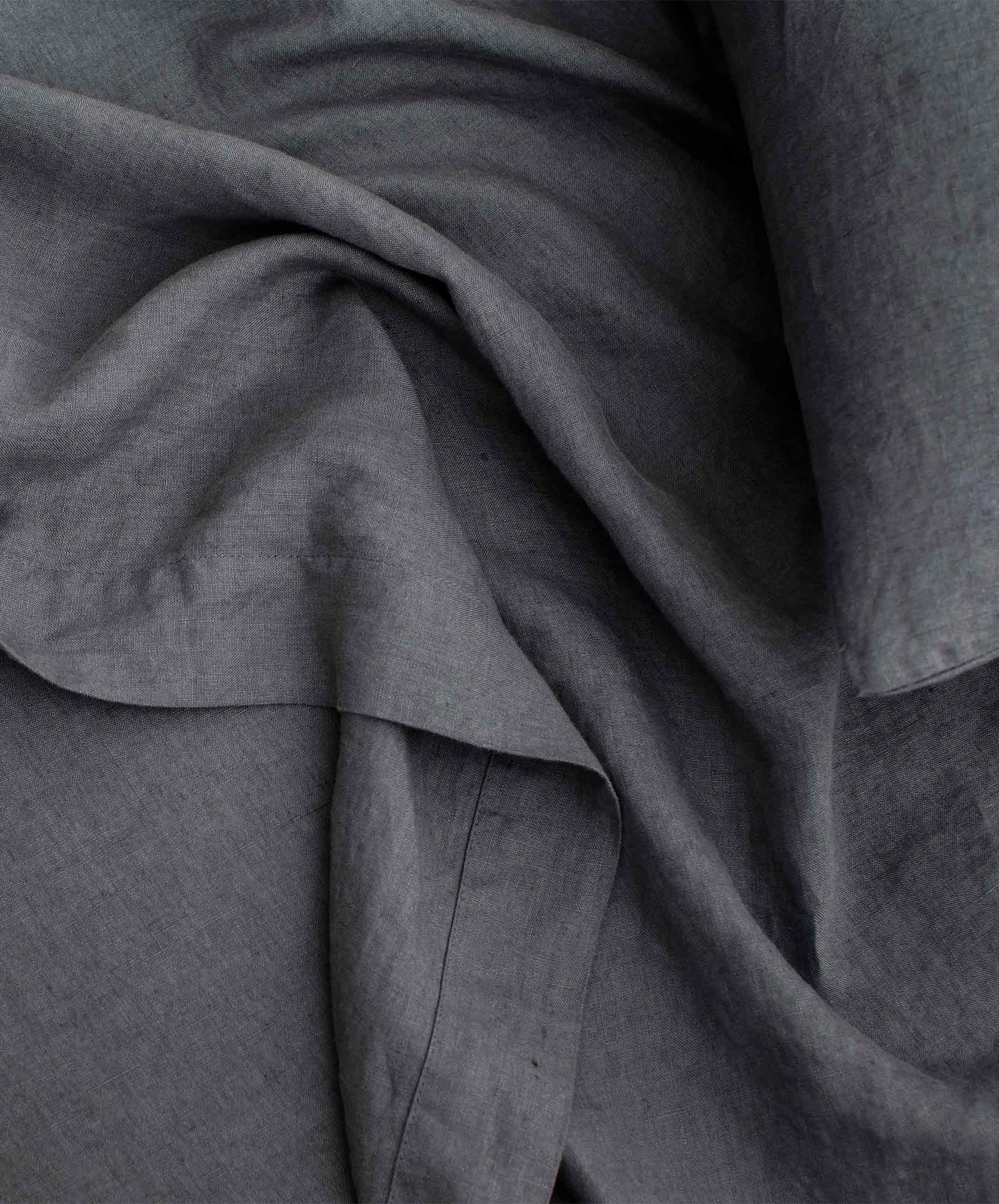 Linen Flat Sheet with Border - Slate | CULTIVER - USA