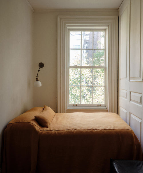 Repose Linen Bedcover - Turmeric | CULTIVER - USA