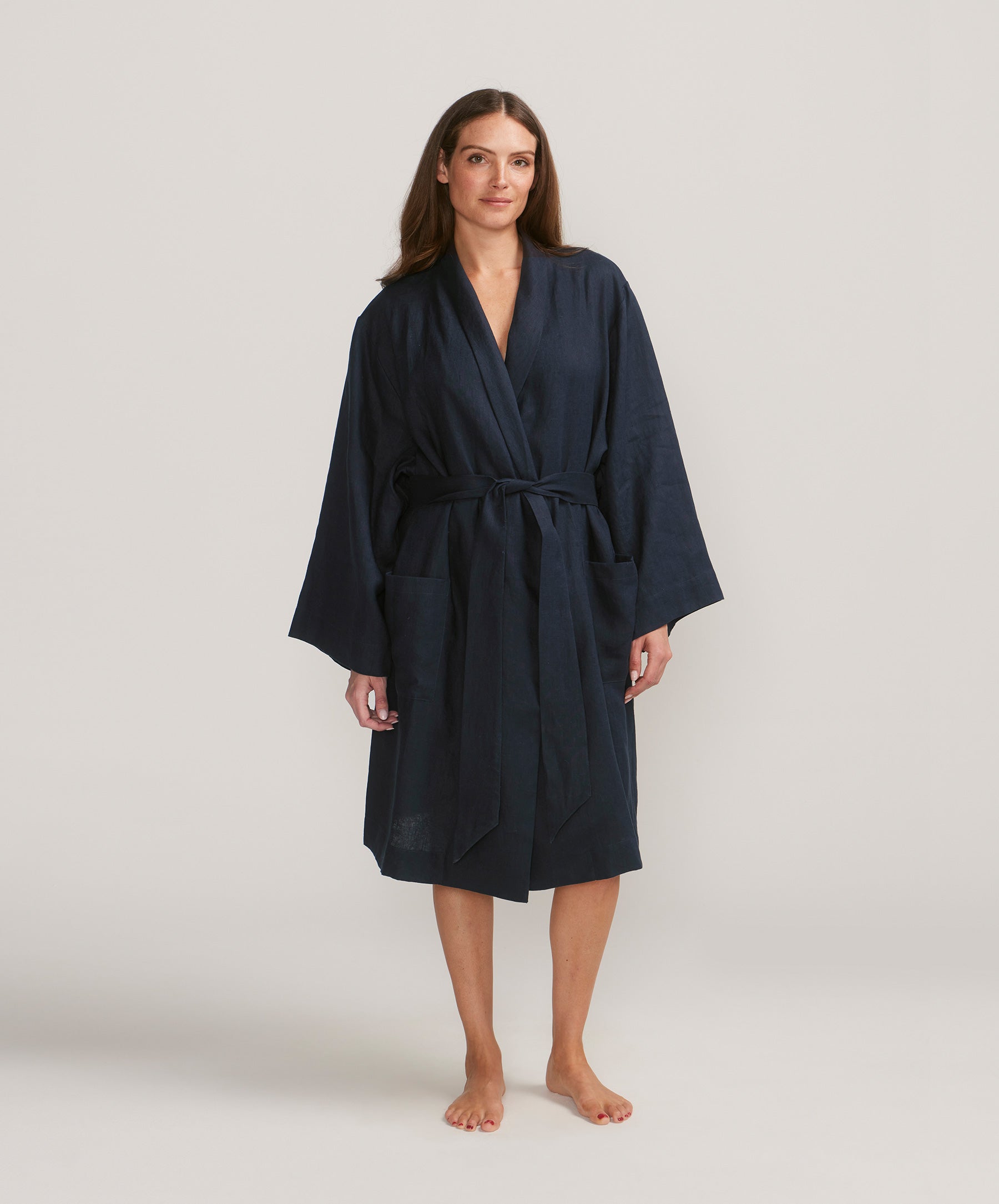 Linen Robe - Ink | CULTIVER - USA