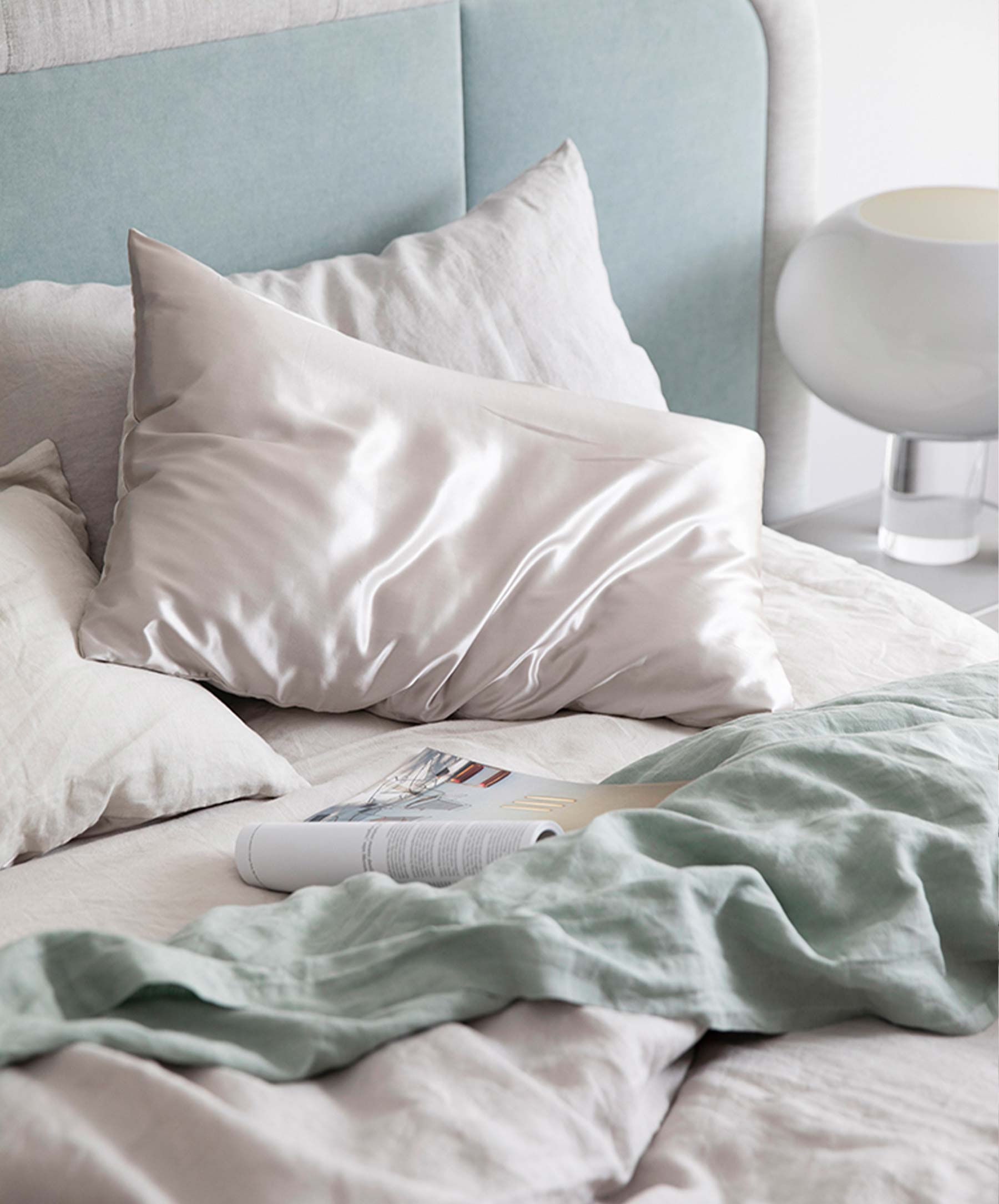 Linen Flat Sheet with Border - Sage | CULTIVER - USA