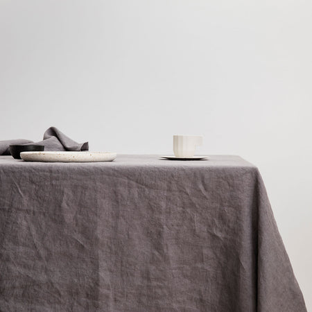 Linen Tablecloth - Charcoal Gray- CULTIVER- USA